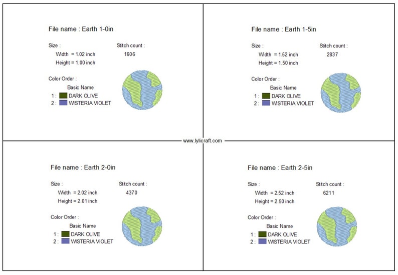 Mini Earth Embroidery Design Earth Machine Embroidery | Etsy