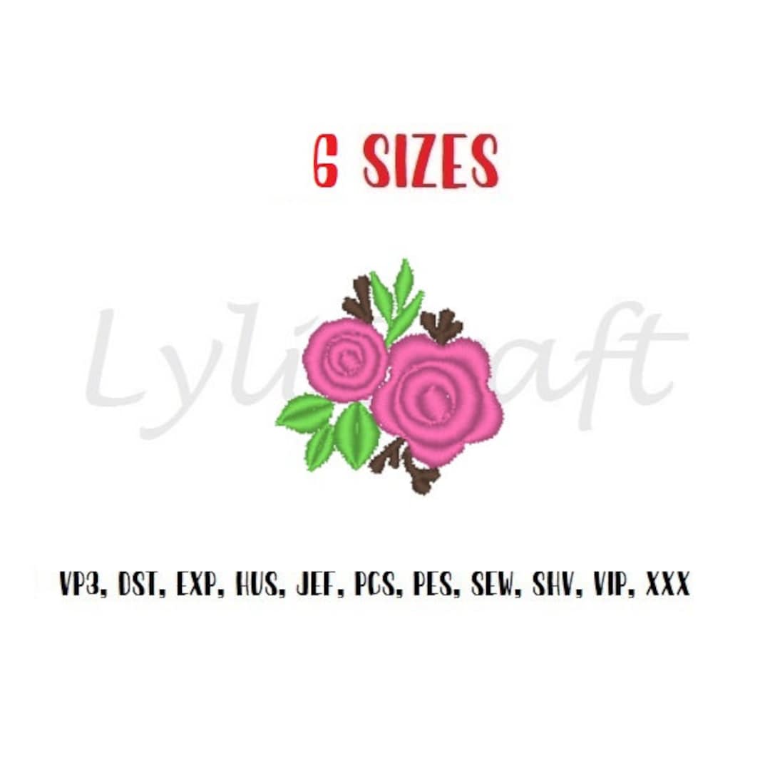 Mini Rose Embroidery Design, Small Rose Machine Embroidery Designs ...