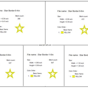 Mini Star Embroidery Design, Outline Satin Stitch Machine Embroidery ...