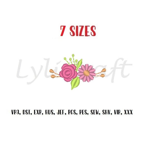 Mini Flower Border Machine Embroidery Designs Instant - Etsy