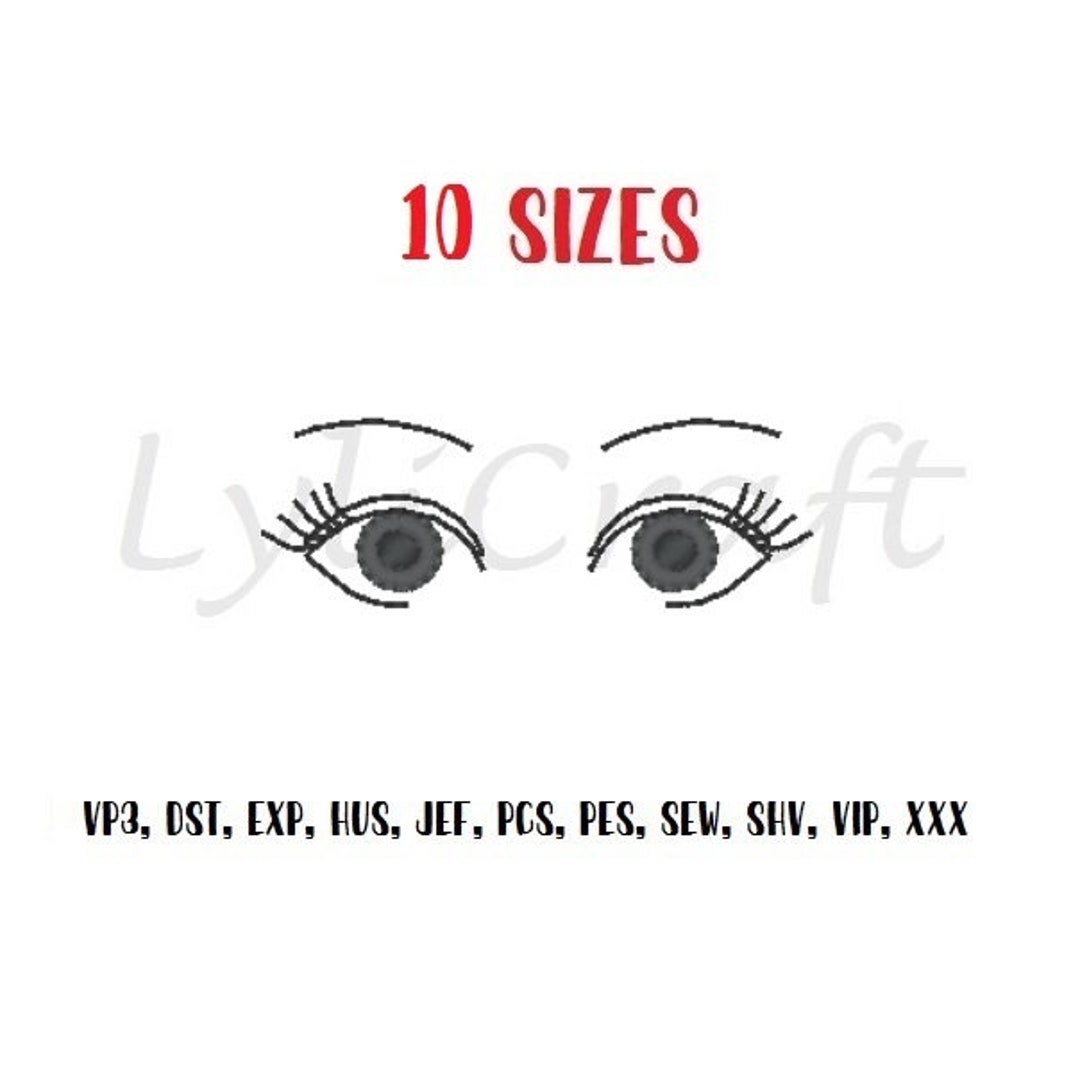 Mini Eyes Embroidery Design, Mini Eye Machine Embroidery, Doll Eyes ...