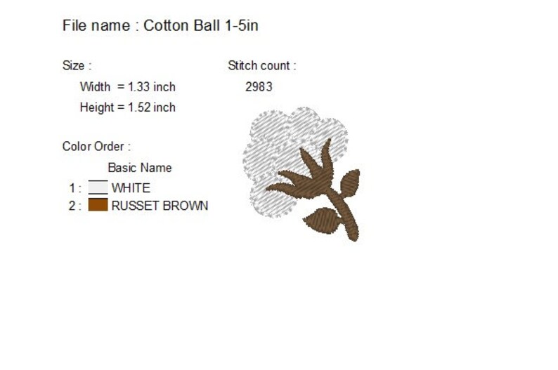 Mini Cotton Boll Embroidery Design, Small Cotton Ball Machine ...