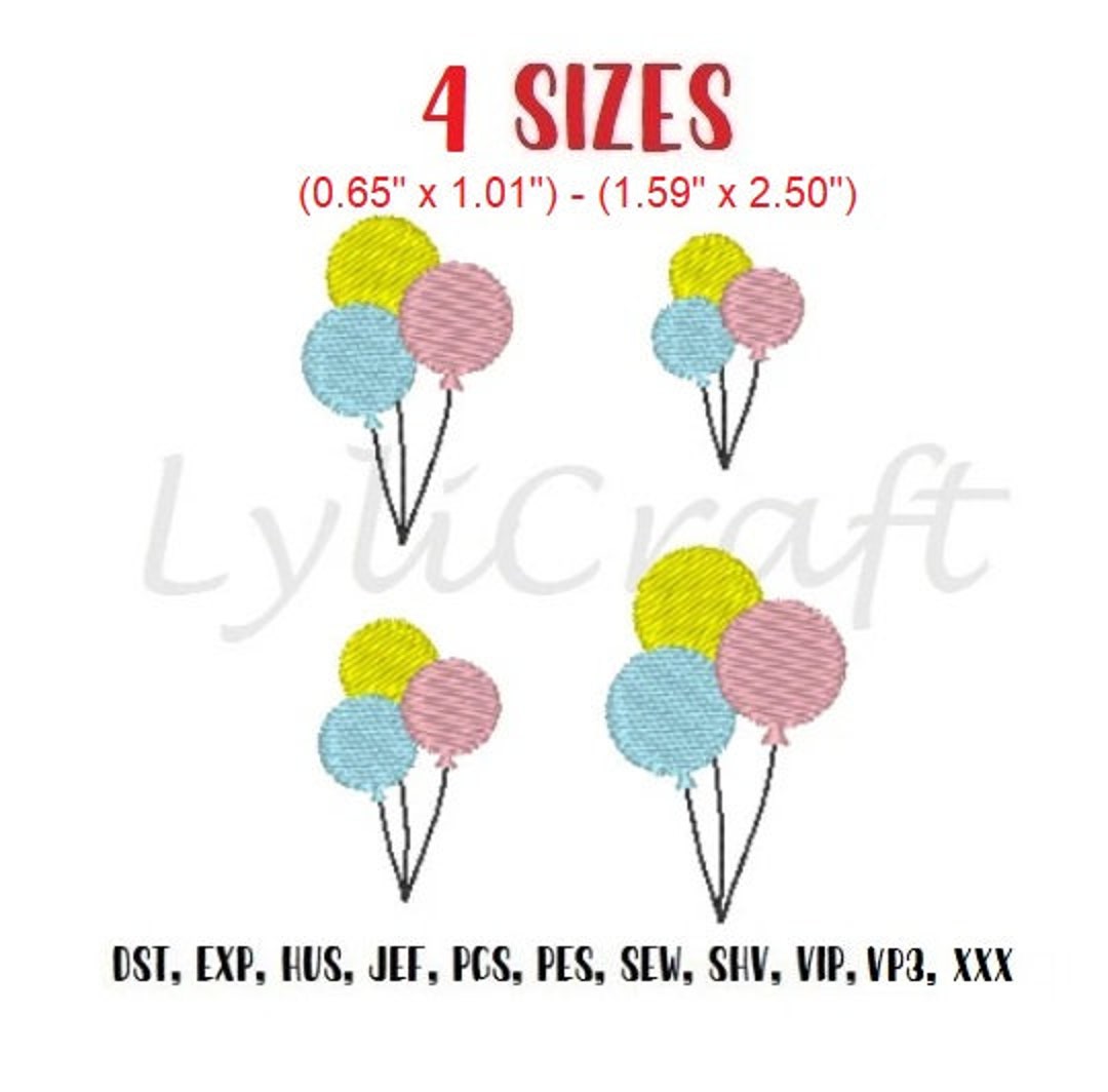 Mini Balloons Embroidery Design, Small Balloons Machine Embroidery ...