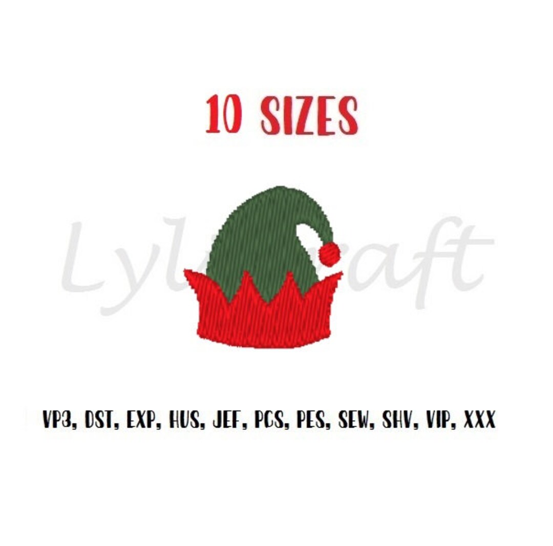 Mini Elf Hat Embroidery Design, Small Elf Hat Machine Embroidery ...