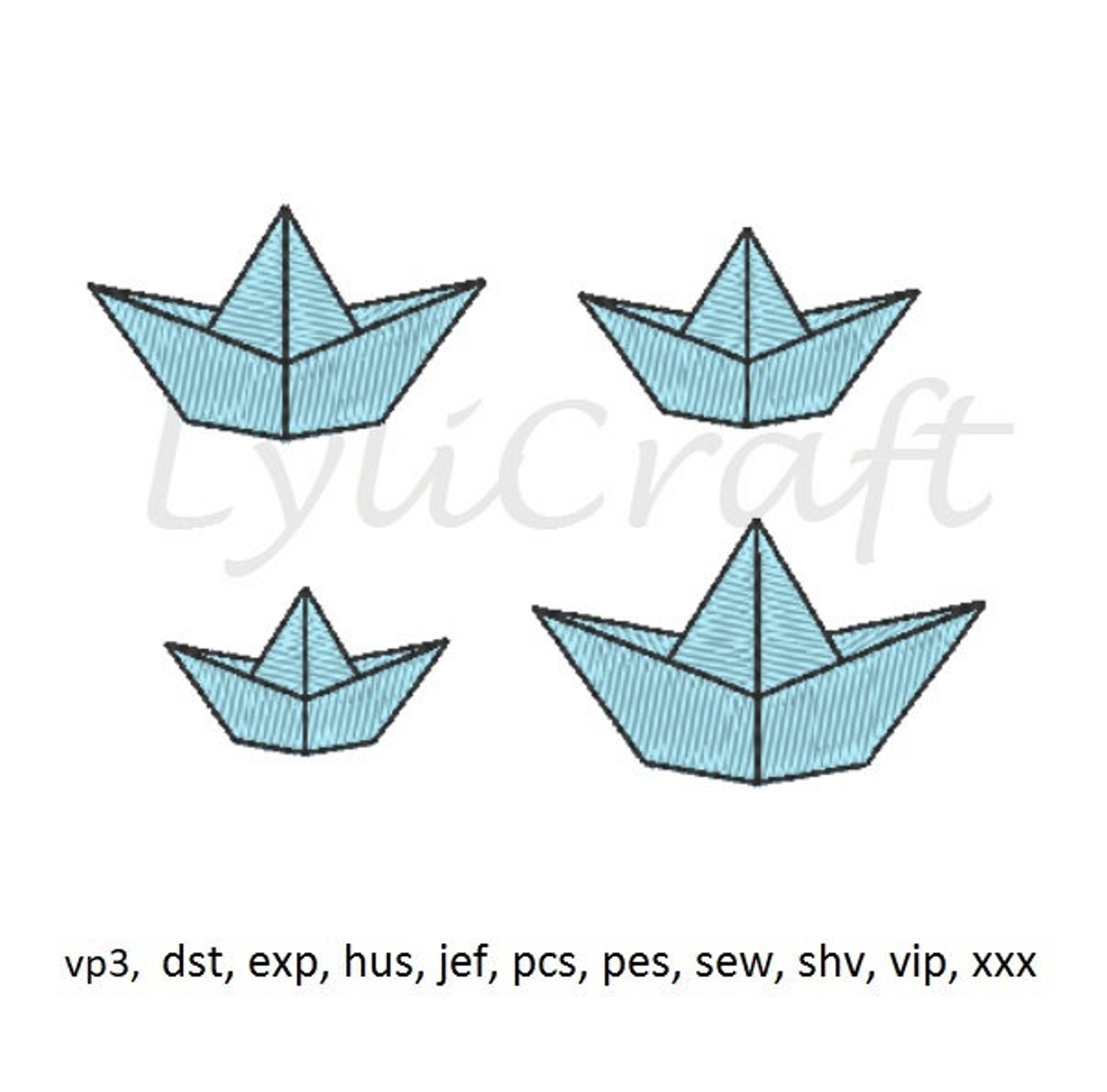Mini Paper Boat Embroidery Design Small Paper Boat Machine - Etsy