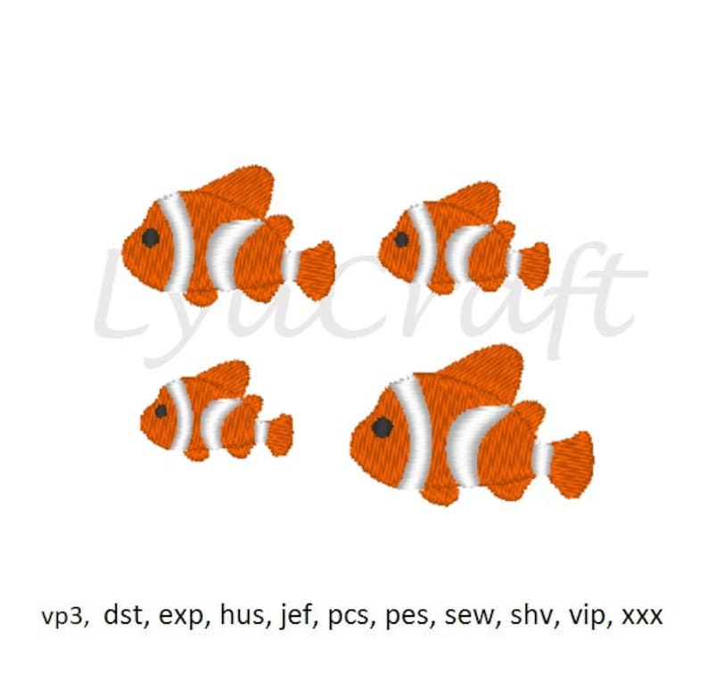 Mini Fish Embroidery Design Small Fish Embroidery Designs - Etsy