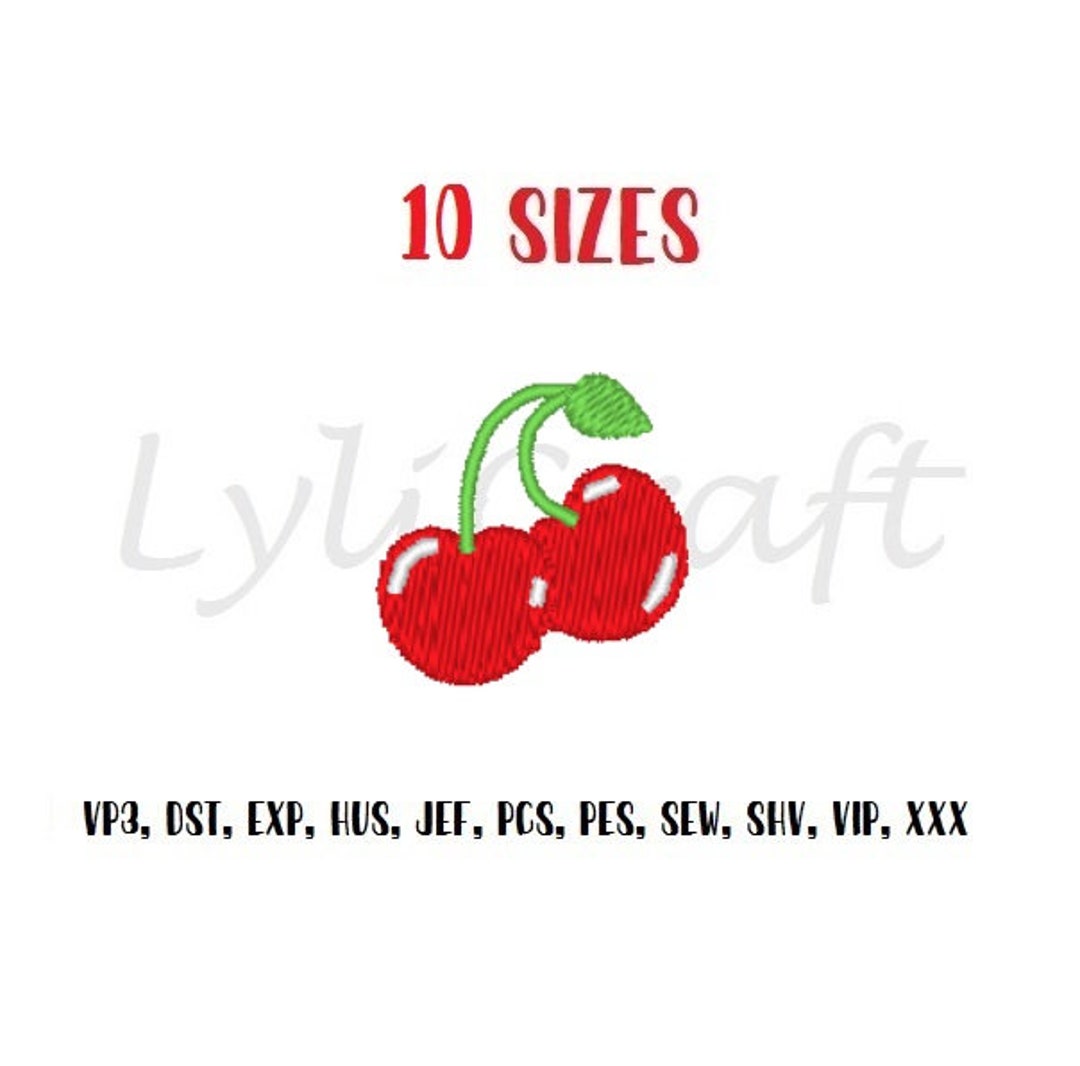 Mini Cherry Embroidery Design, Small Cherry Machine Embroidery Design ...