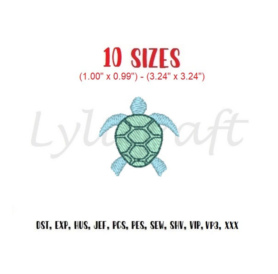 Mini Turtle Embroidery Design, Small Turtle Machine Embroidery Designs ...