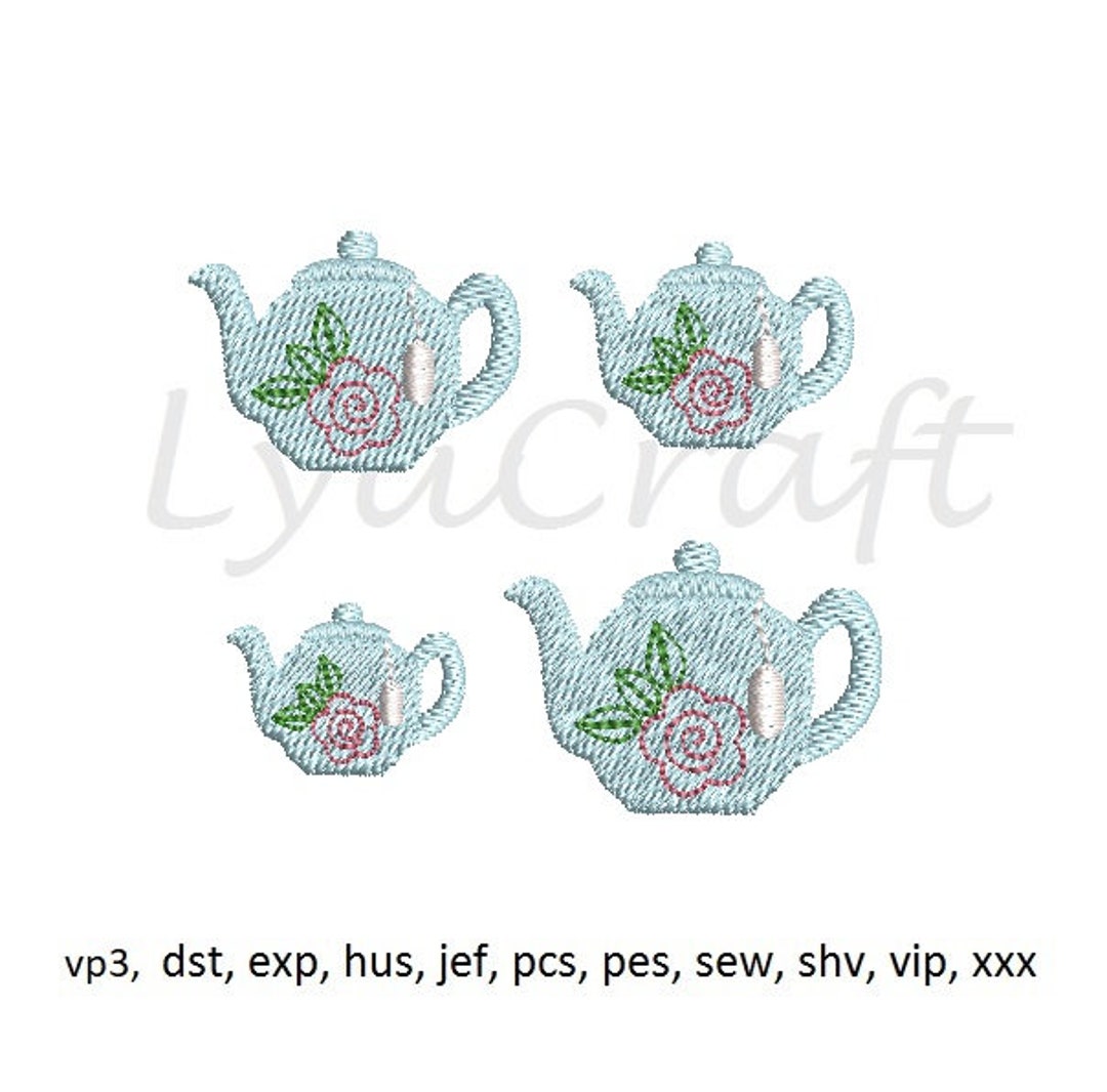 Mini Teapot Embroidery Design Small Teapot Machine Embroidery - Etsy