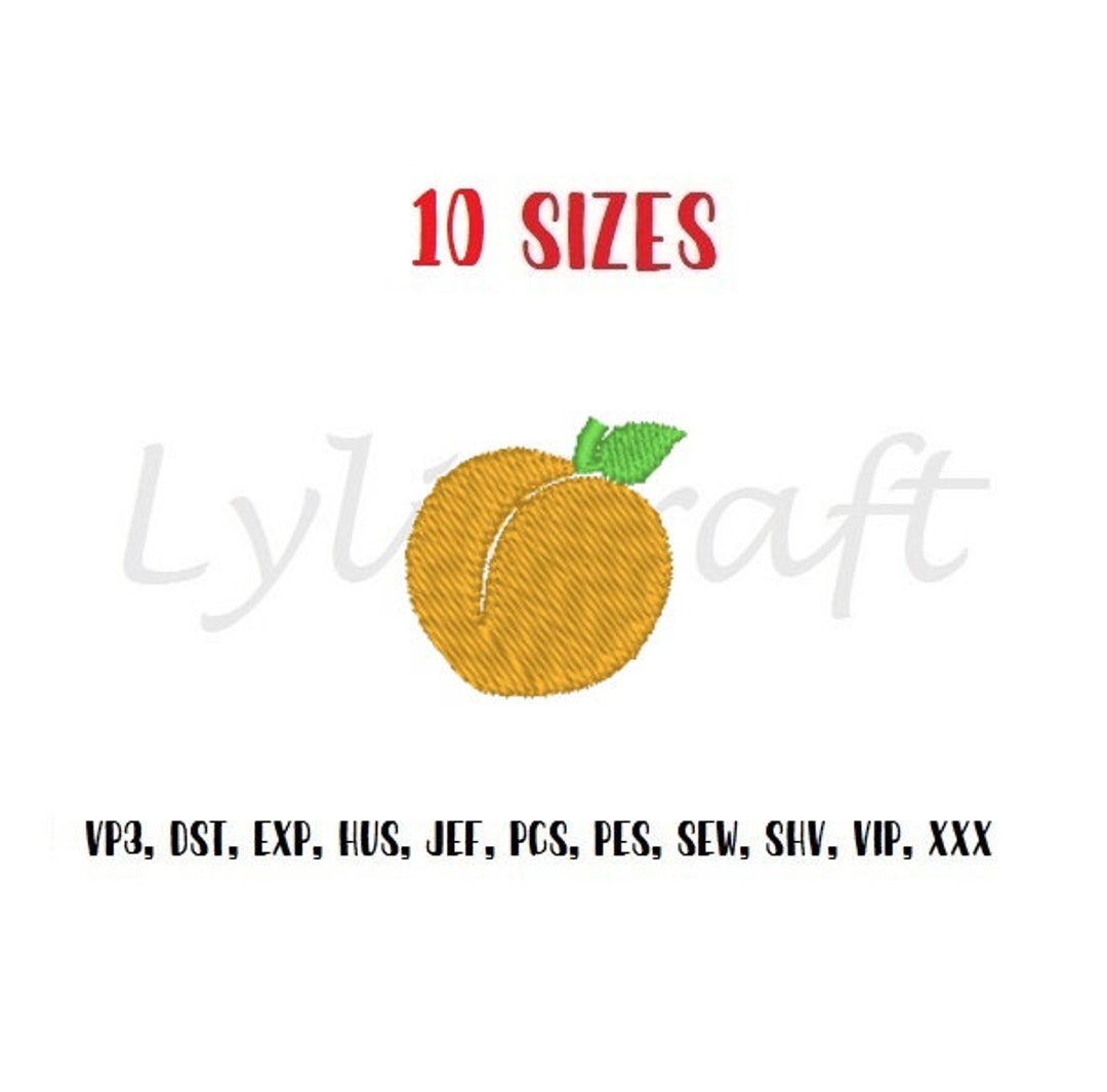 Mini Peach Embroidery Design, Small Peach Machine Embroidery Design ...