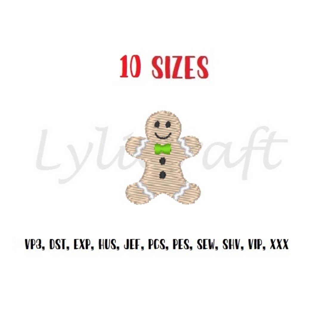 Mini Gingerbread Embroidery Design, Mini Christmas Embroidery Designs ...