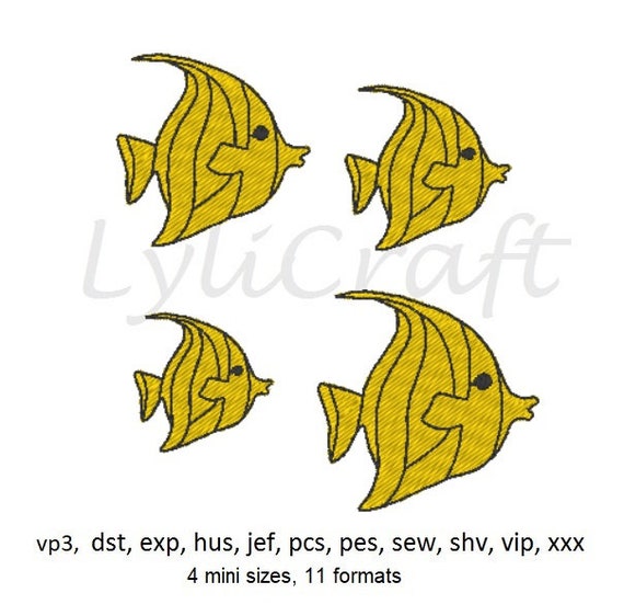 Mini Fish Embroidery Design Coral Fish Embroidery Designs - Etsy