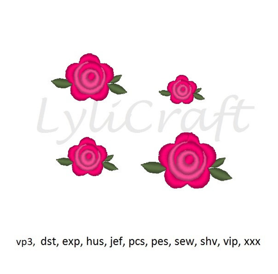 Mini Rose Embroidery Design Small Rose Machine Embroidery - Etsy