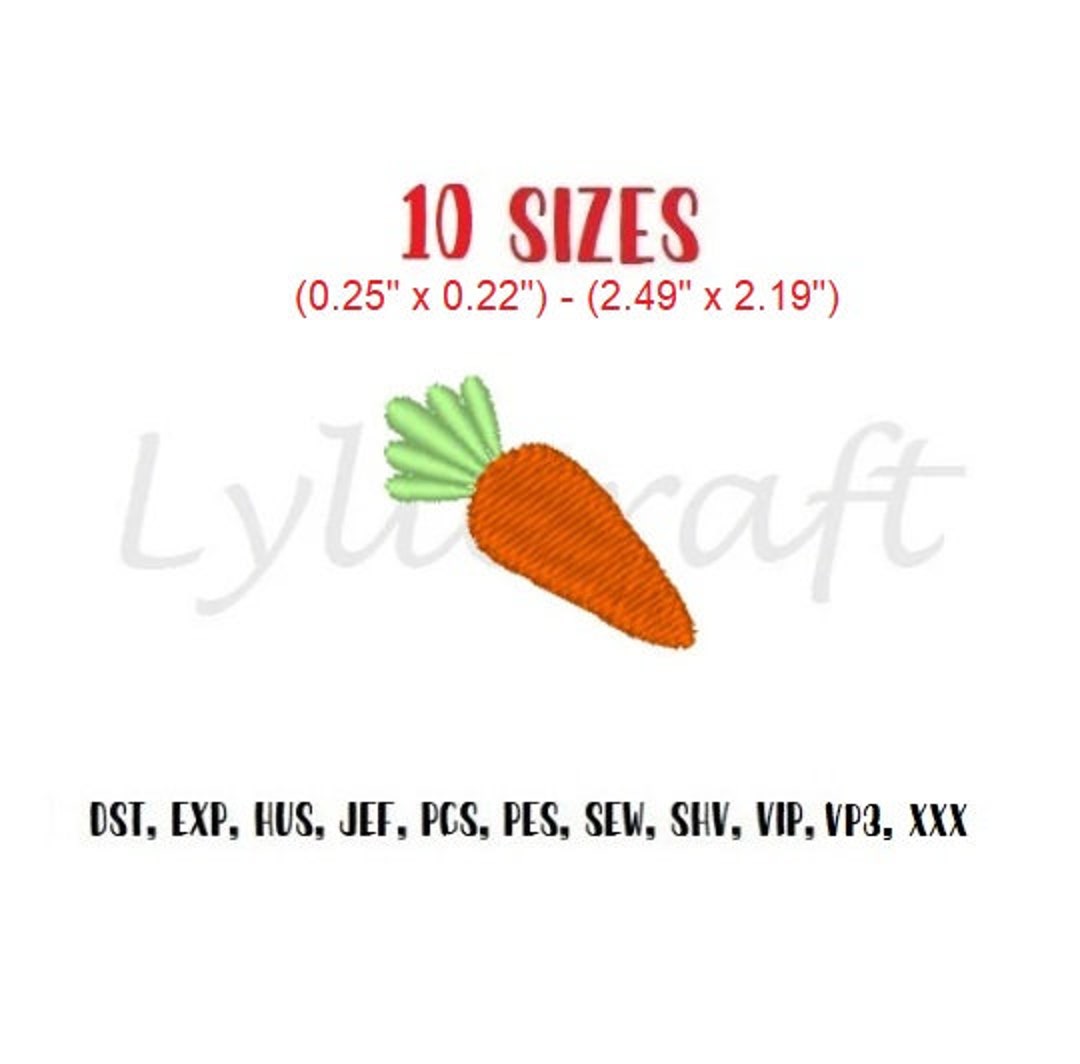 Mini Carrot Embroidery Design, Small Carrot Machine Embroidery Designs ...