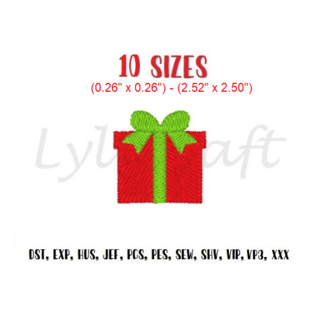 Mini Gift Box Embroidery Design, Mini Present Embroidery Designs ...