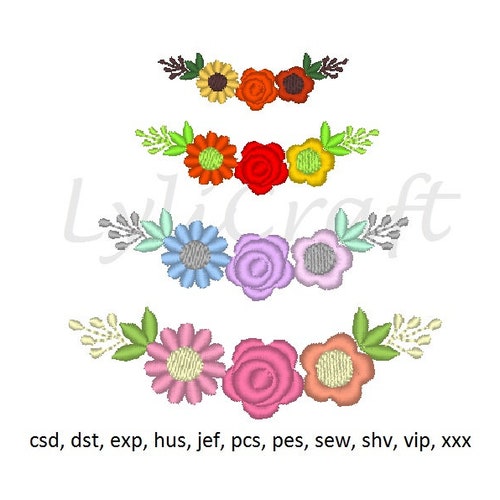 Flower Border Machine Embroidery Design Floral Border - Etsy