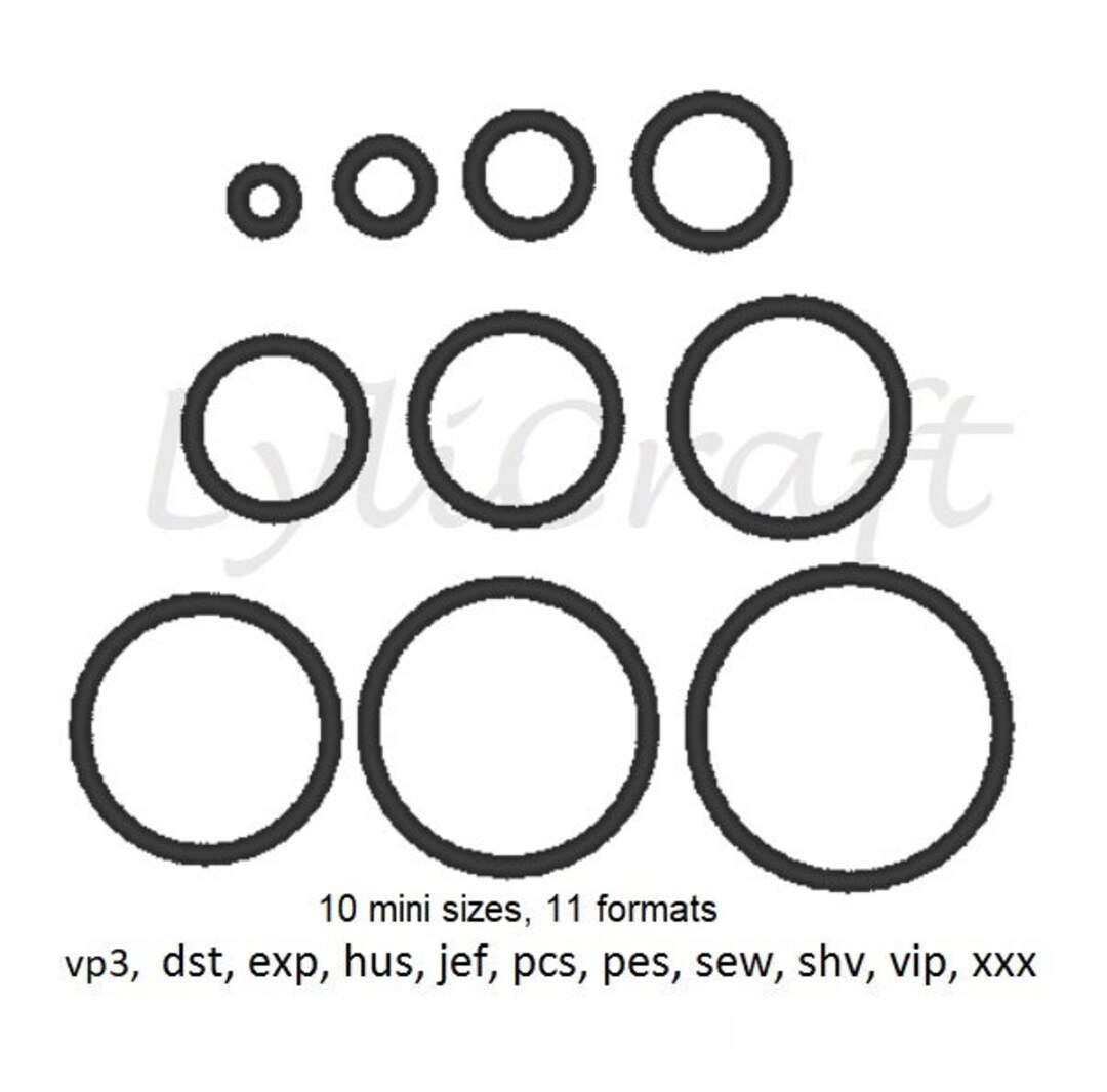 Circle Border Satin Stitch Embroidery Design, Round Border Embroidery ...