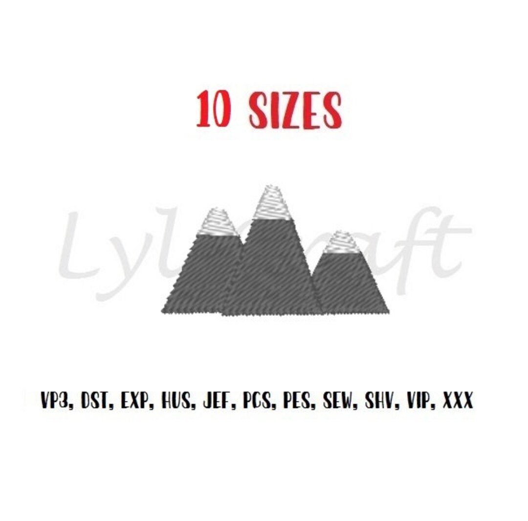 Mini Mountain Embroidery Design, Small Mountain Machine Embroidery ...