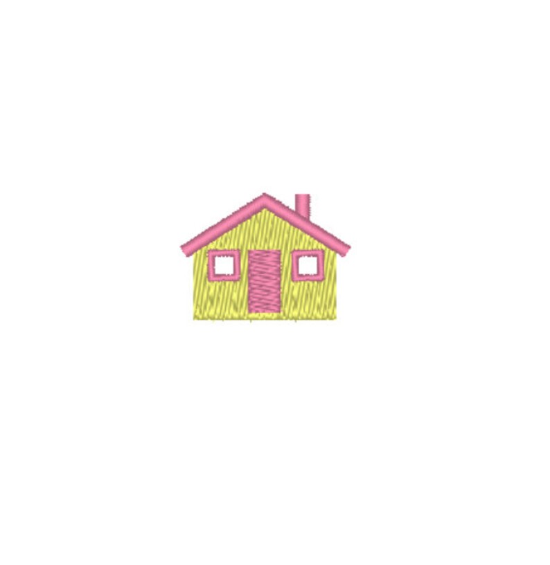 Mini House Embroidery Design Small House Machine Embroidery - Etsy