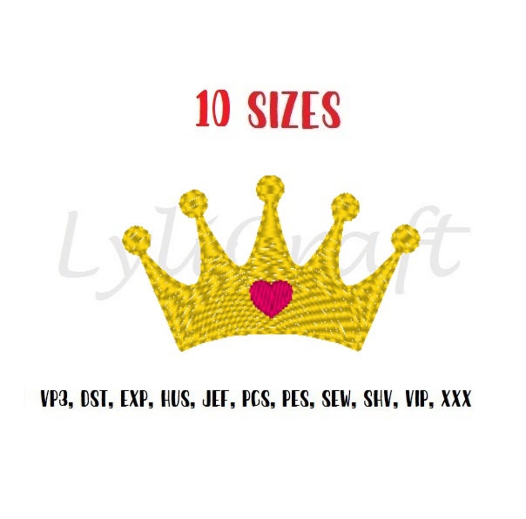 Crown Embroidery Design, Crown Sketch Machine Embroidery Design, Quick ...