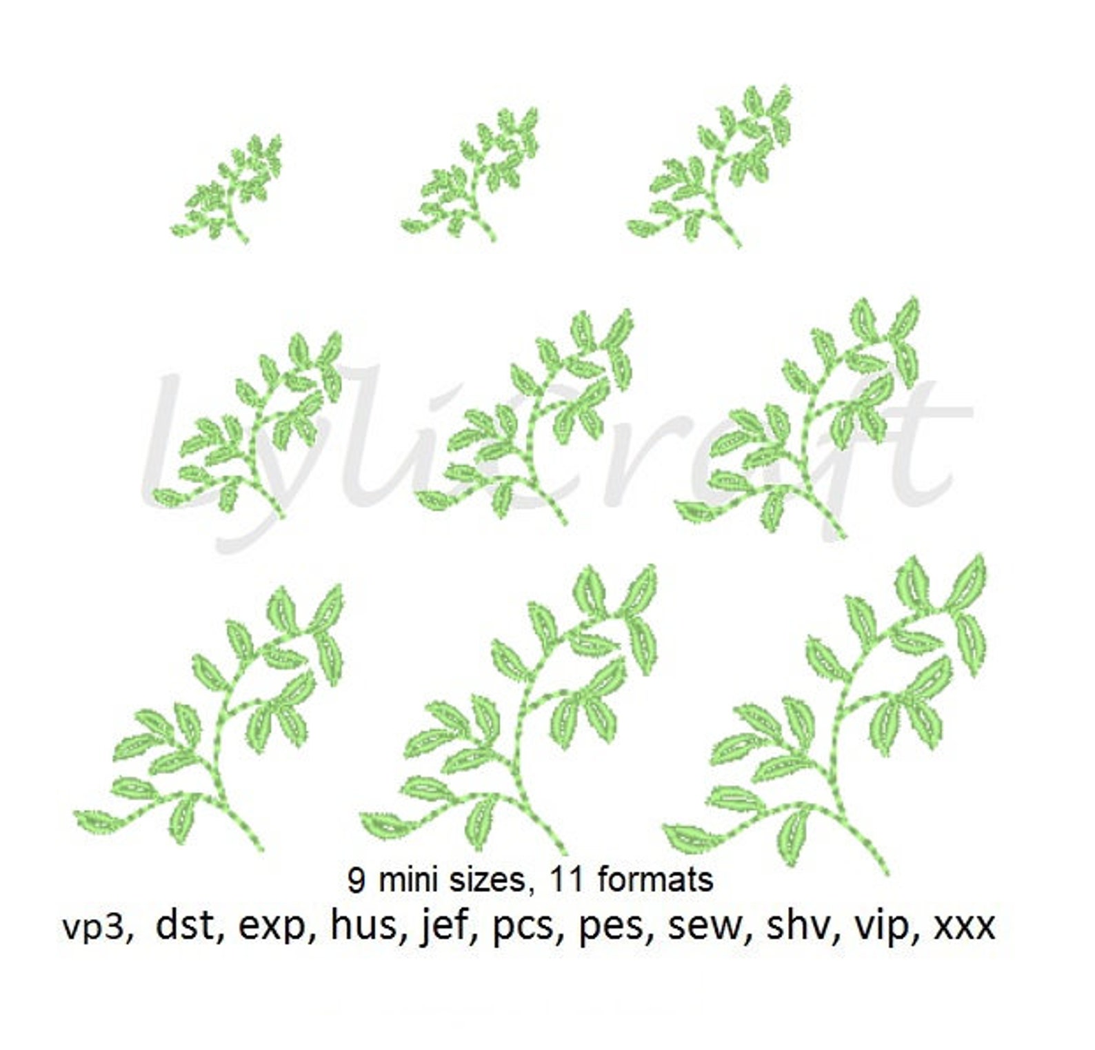 Mini Leaf Machine Embroidery Designs - Instant Download - Etsy