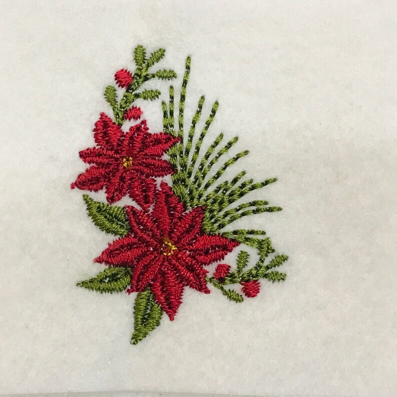 Mini Poinsettia Embroidery Design, Small Poinsettia Machine Embroidery ...