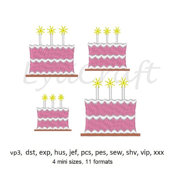 Mini Cake Embroidery Design Small Cakes Machine Embroidery - Etsy