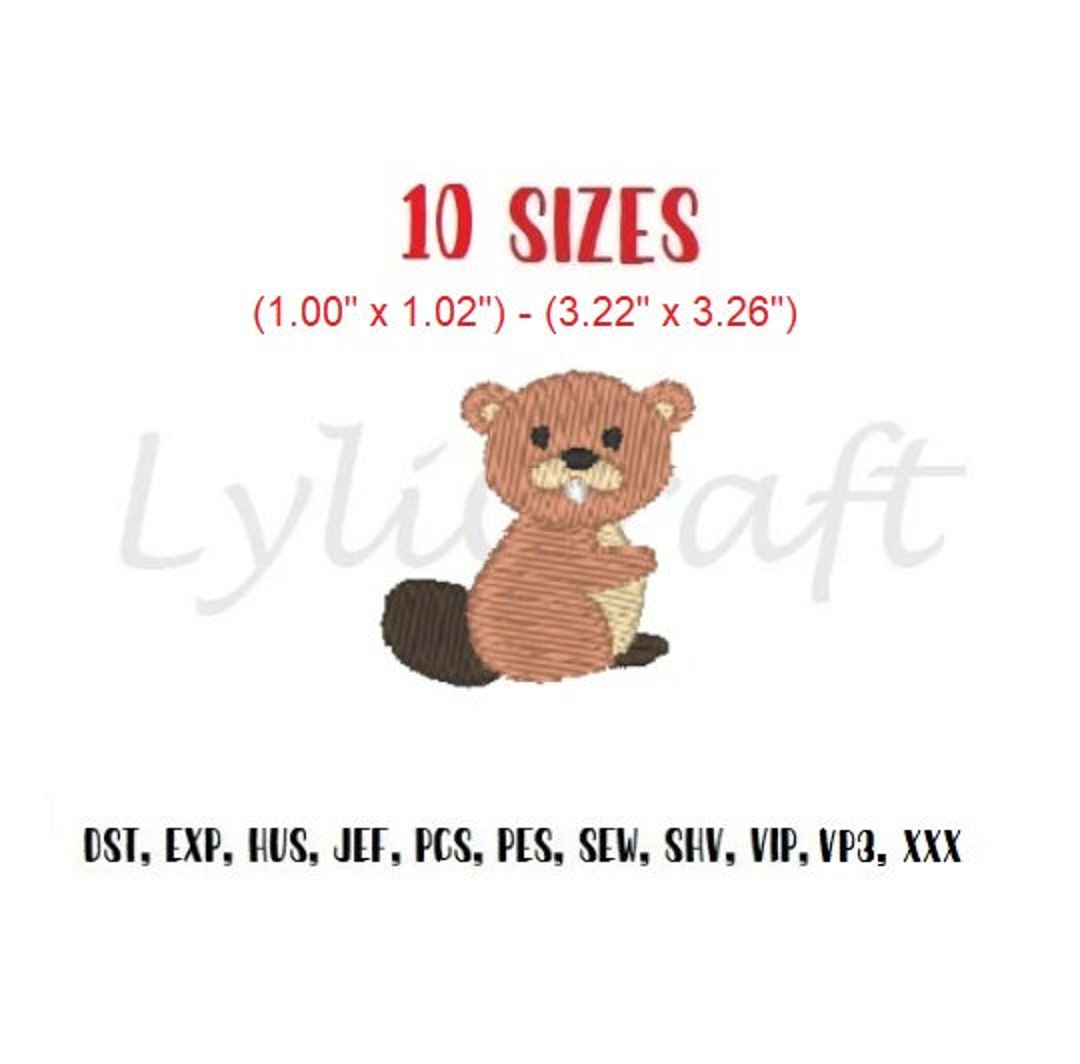 Mini Beaver Embroidery Design, Small Beaver Machine Embroidery Designs ...