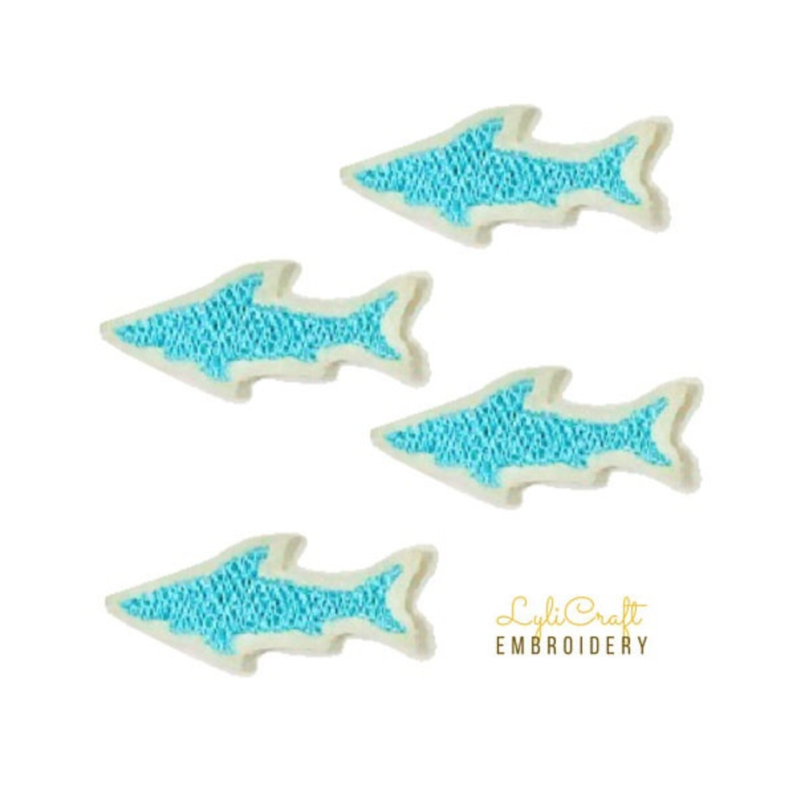 Mini Shark Embroidery Design Small Shark Machine Embroidery - Etsy
