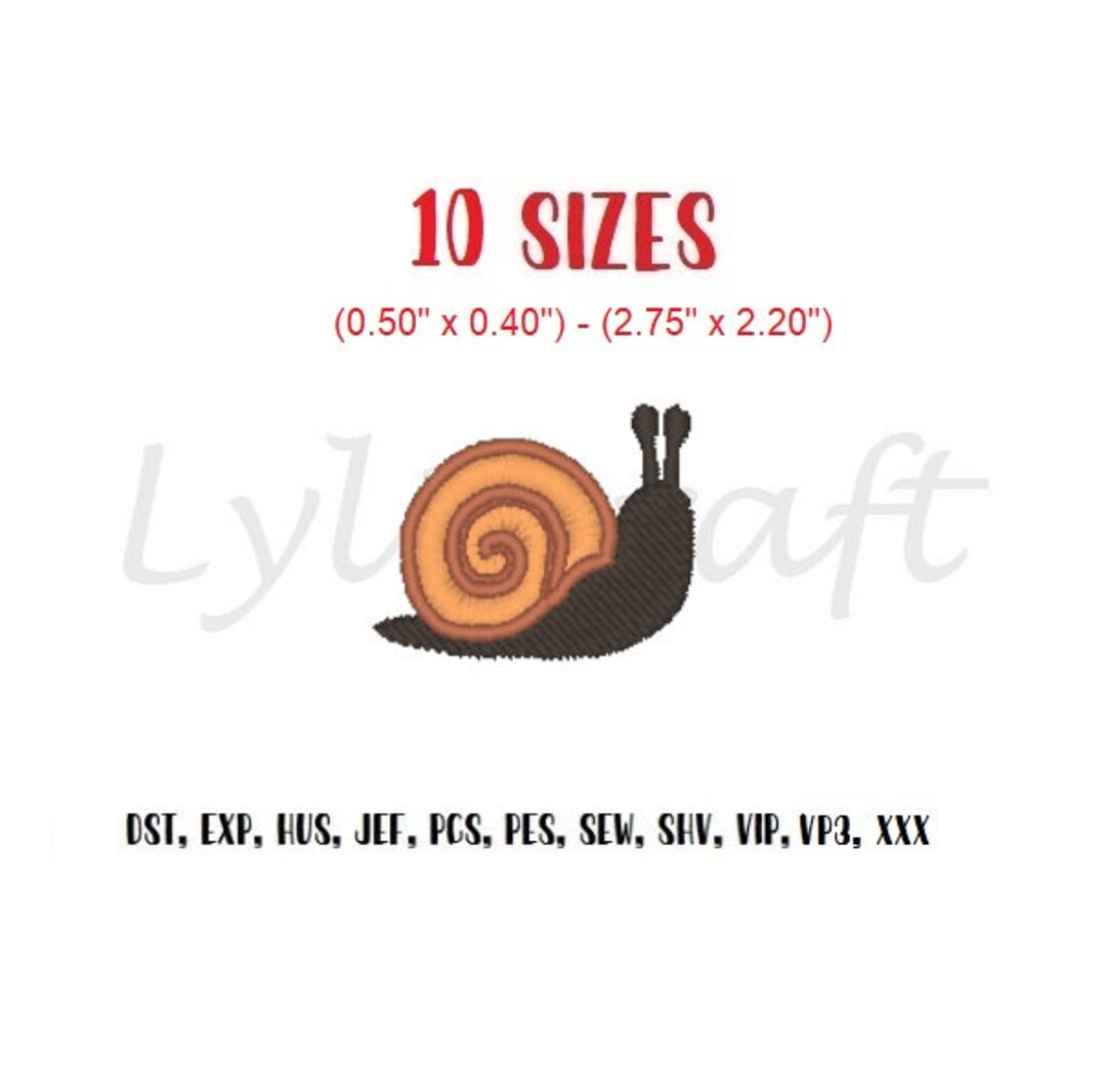 Mini Snail Embroidery Design, Small Snail Machine Embroidery Designs ...