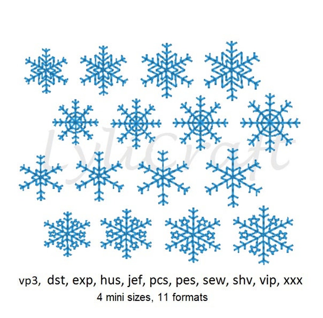 4 Snowflakes Embroidery Designs, Mini Embroidery, Winter Machine ...