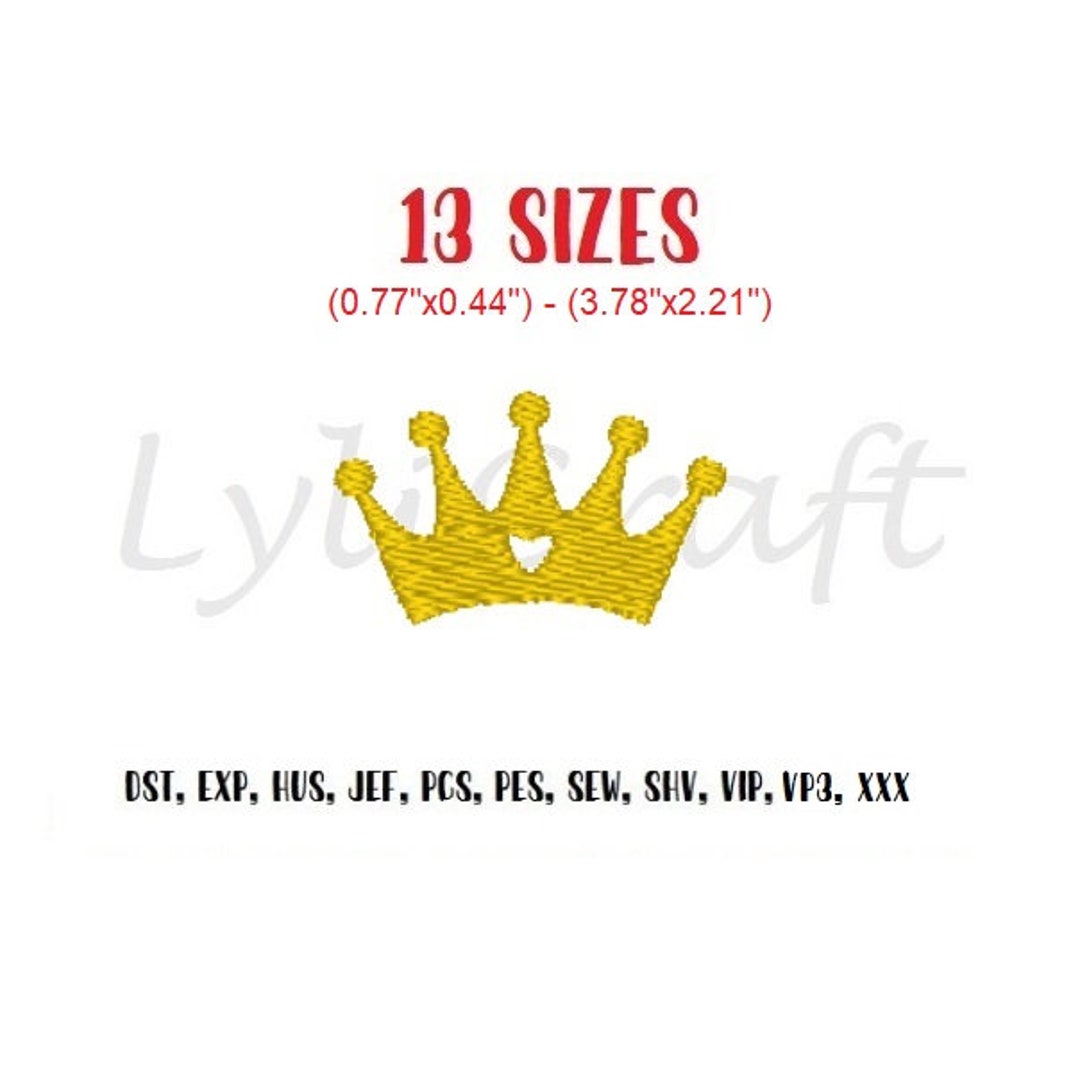 Mini Crown Embroidery Design, Small Crown Machine Embroidery Designs ...