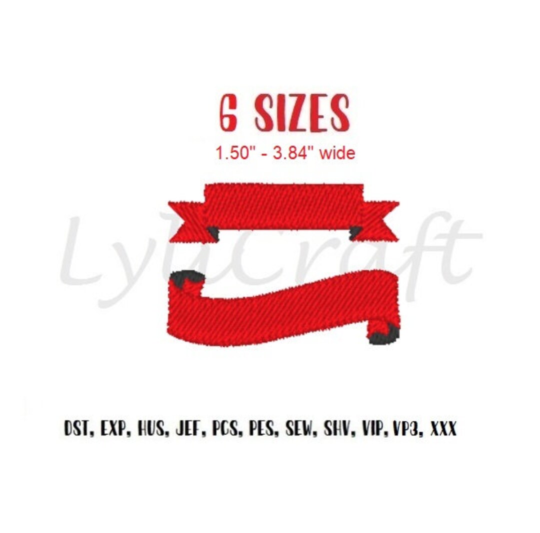Mini Banner Machine Embroidery Design, Small Scroll Machine Embroidery ...