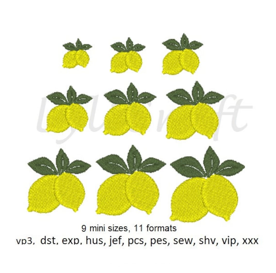 Mini Lemon Embroidery Design Lemons Embroidery Designs | Etsy