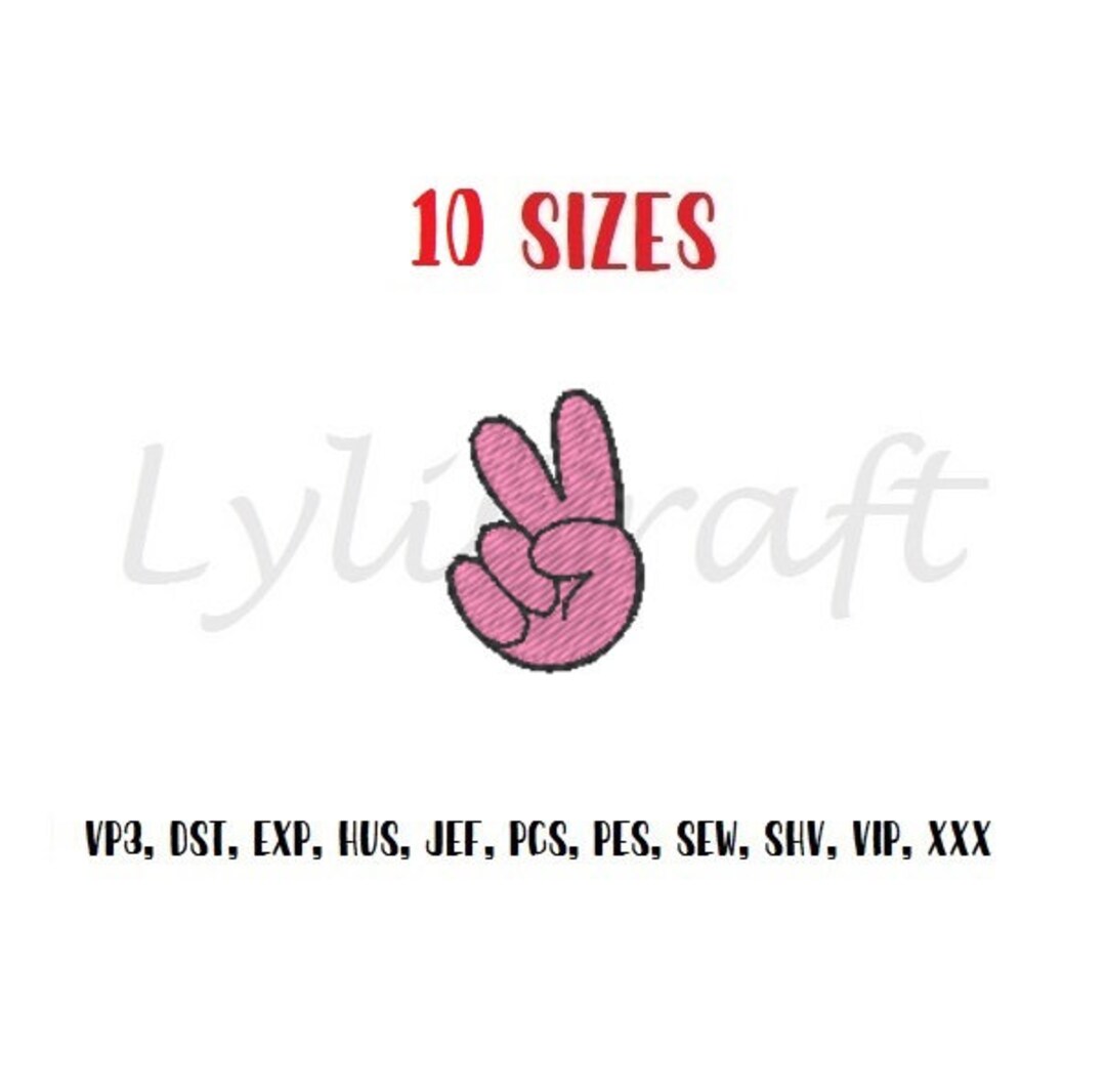 Mini Peace Hand Embroidery Design, Peace Embroidery Designs, Peace ...