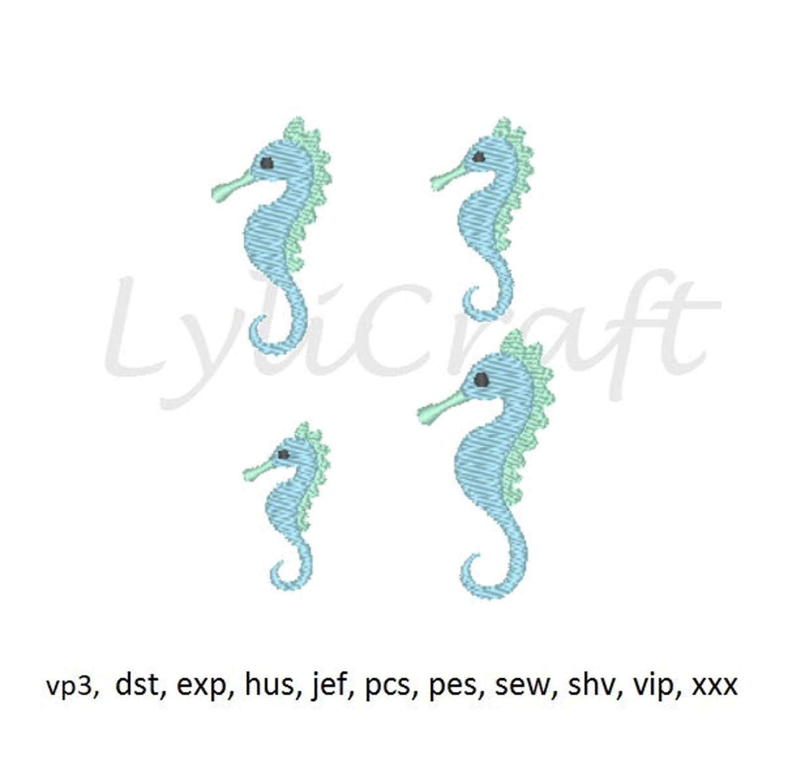 Mini Seahorse Embroidery Design Small Seahorse Machine - Etsy