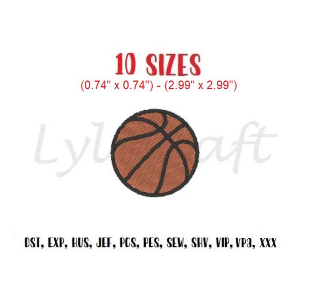 Mini Basketball Embroidery Design, Small Basketball Machine Embroidery ...