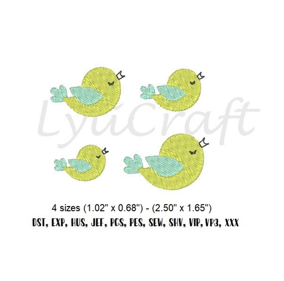Mini Bird Machine Embroidery, Small Bird Machine Embroidery, Mini Fill ...