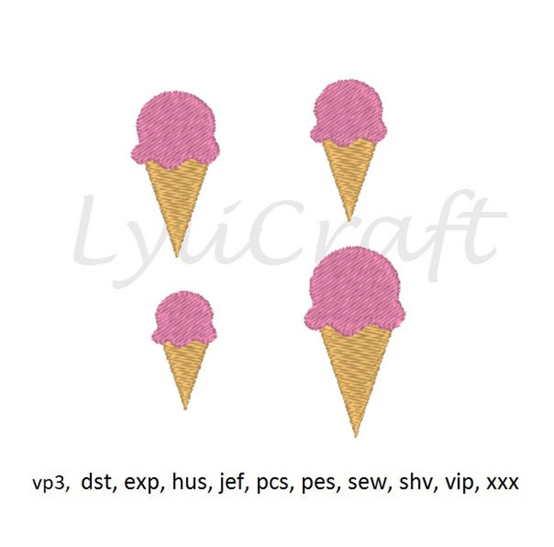 Mini Ice Cream Design Embroidery Design Ice Cream Embroidery | Etsy