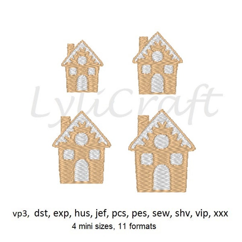 Gingerbread House Embroidery Design - Etsy