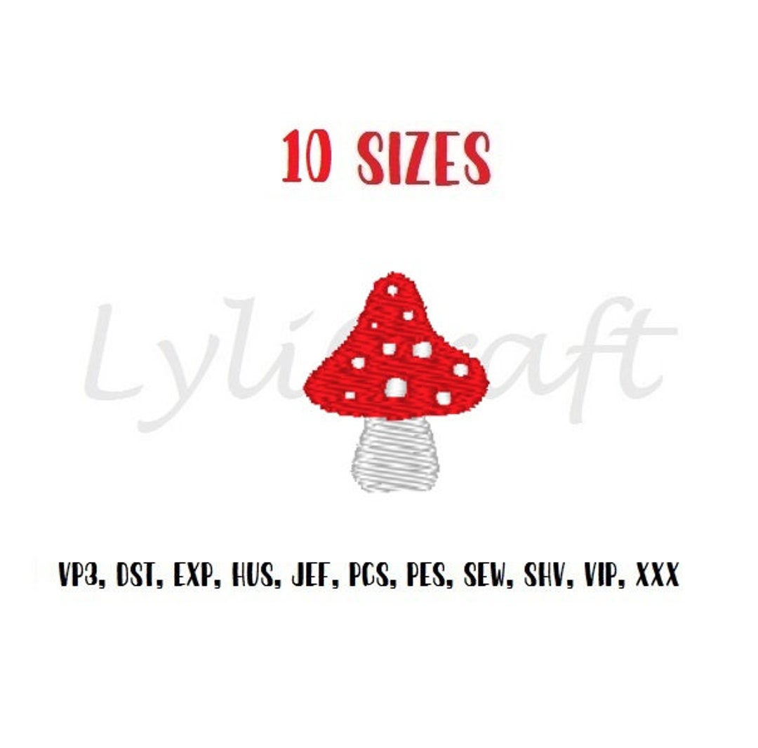 Mini Mushroom Embroidery Design, Small Mushroom Machine Embroidery ...