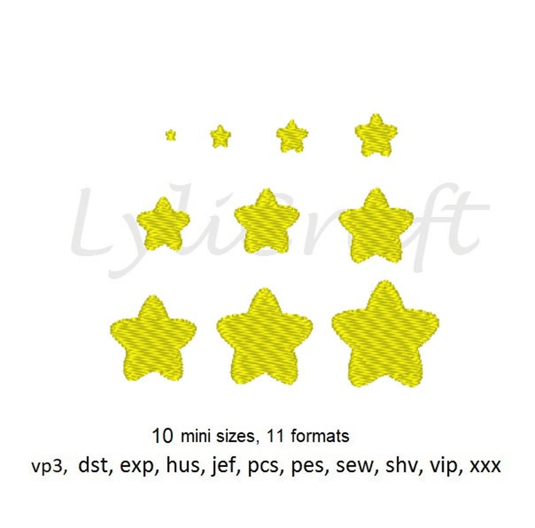Mini Star Embroidery Design, Small Star Machine Embroidery Designs ...