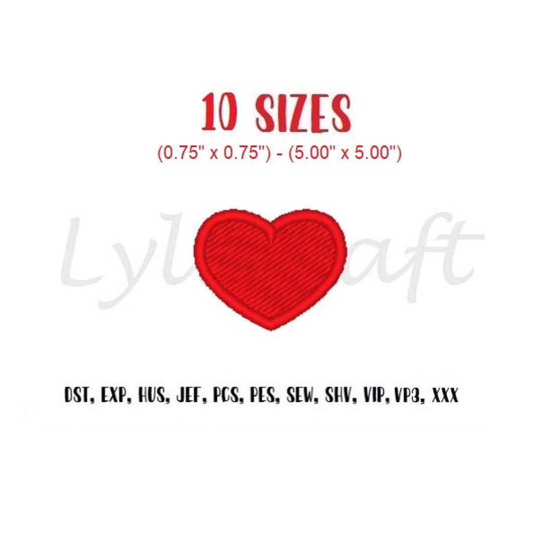 Mini Heart Embroidery Design, Small Heart Machine Embroidery Designs ...