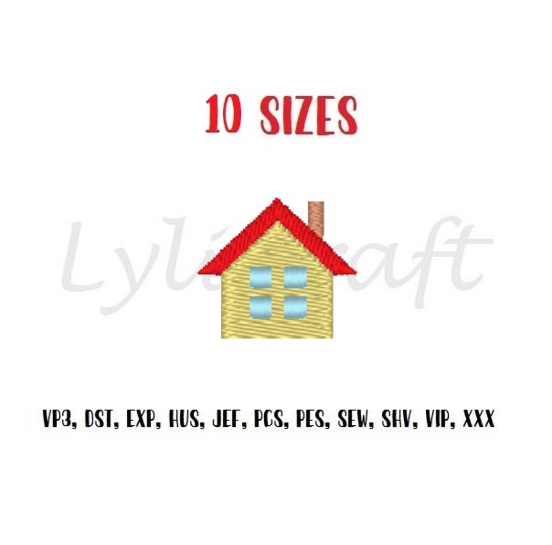 Mini House Embroidery Design, Small House Machine Embroidery Designs ...