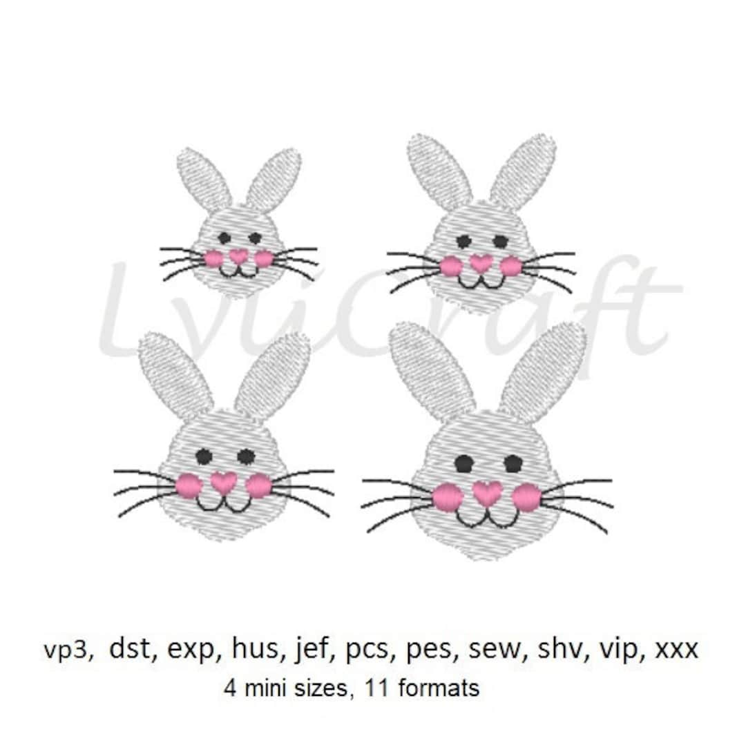 Mini Bunny Embroidery Design, Small Bunny Machine Embroidery Design ...