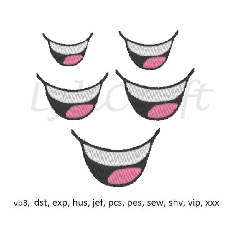 Mouth Embroidery Design, Laugh Machine Embroidery Designs, Smile ...
