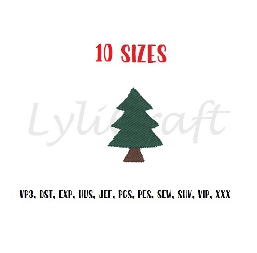 Mini Pine Tree Embroidery Design, Small Tree Machine Embroidery Design ...