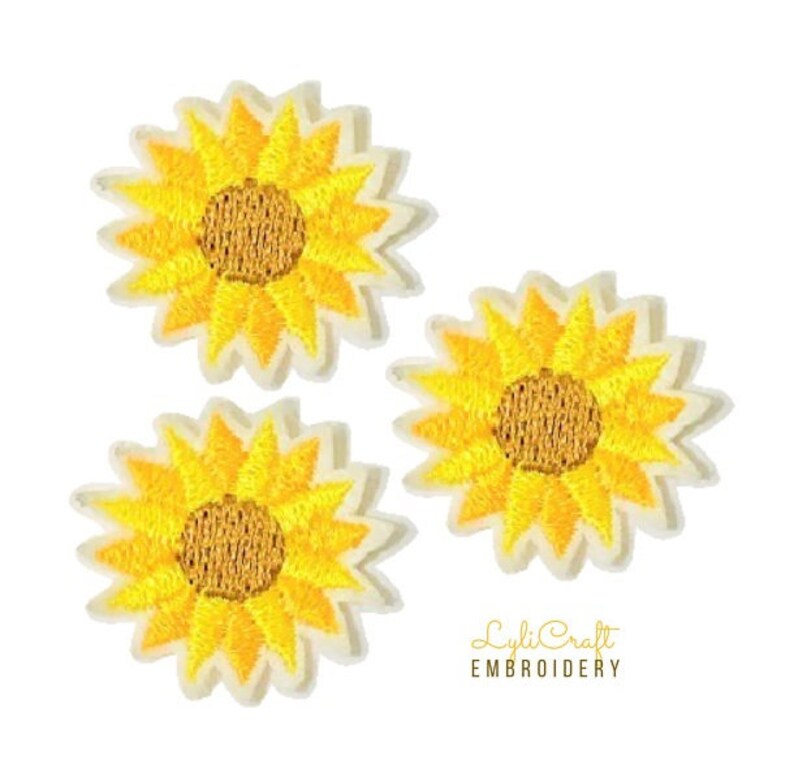 Mini Sunflower Embroidery Design, Small Sunflowers Machine Embroidery ...