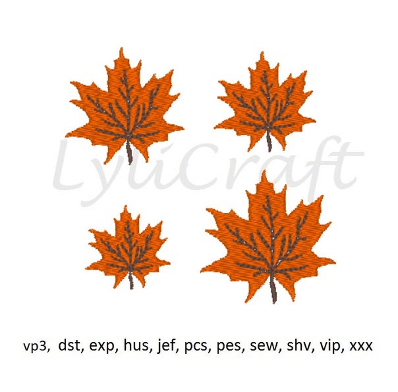 Mini Maple Leaf Machine Embroidery Designs Instant Download | Etsy