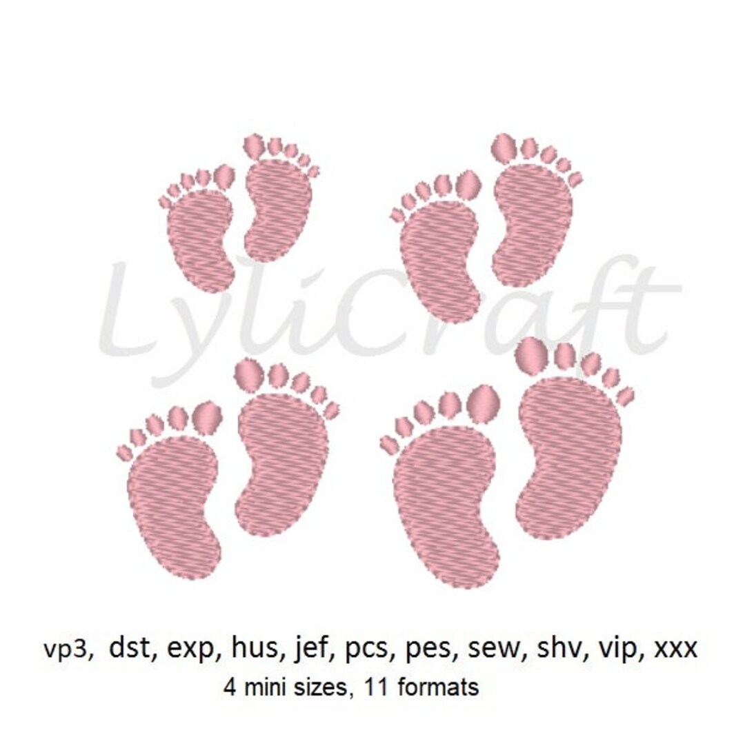 Mini Feet Embroidery Design, Small Feet Machine Embroidery Designs ...
